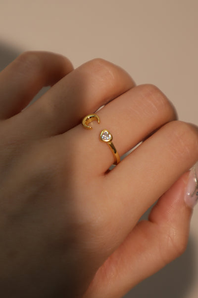 18K Gold Vermeil Moon Heart ring – Cutethingscommin