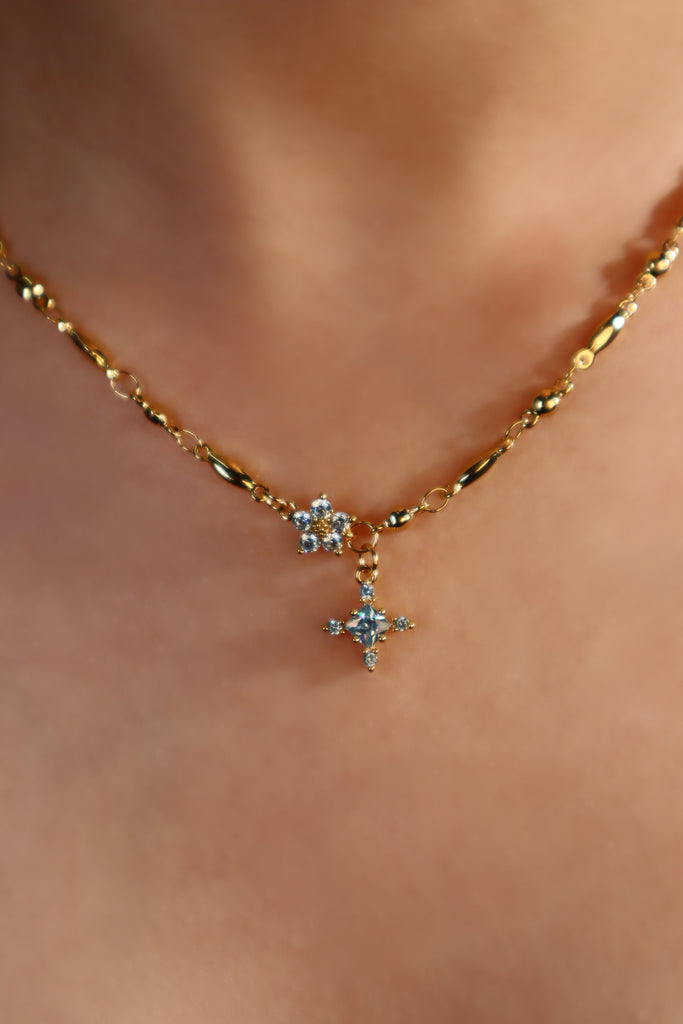 18K Real Gold Plated Topaz Starlight Cross Necklace – Cutethingscommin