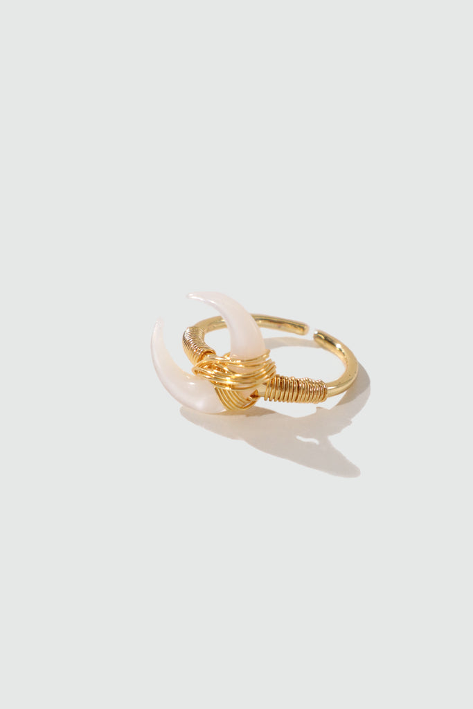 18K Real Gold Plated Aurora Moon Ring – Cutethingscommin