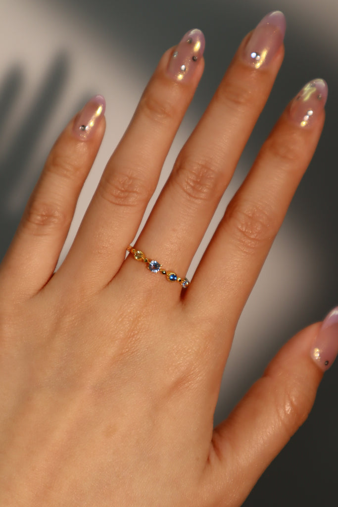 24K Gold Vermeil Gradient Sapphire Ring – Cutethingscommin