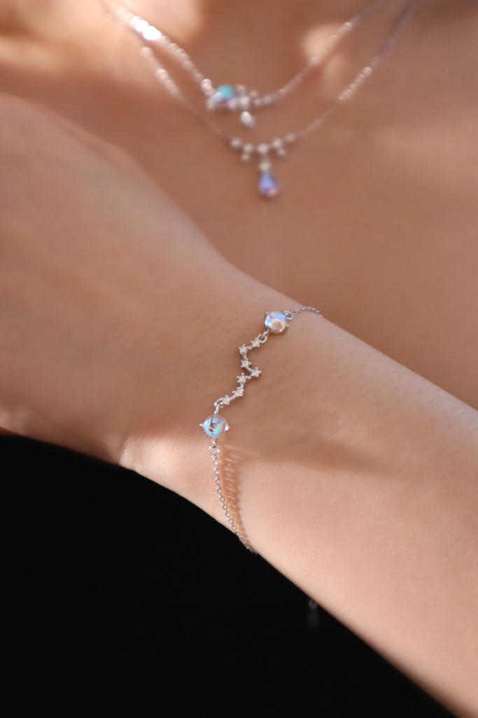 925 Sterling Silver Moonstone Galaxy Bracelet – Cutethingscommin
