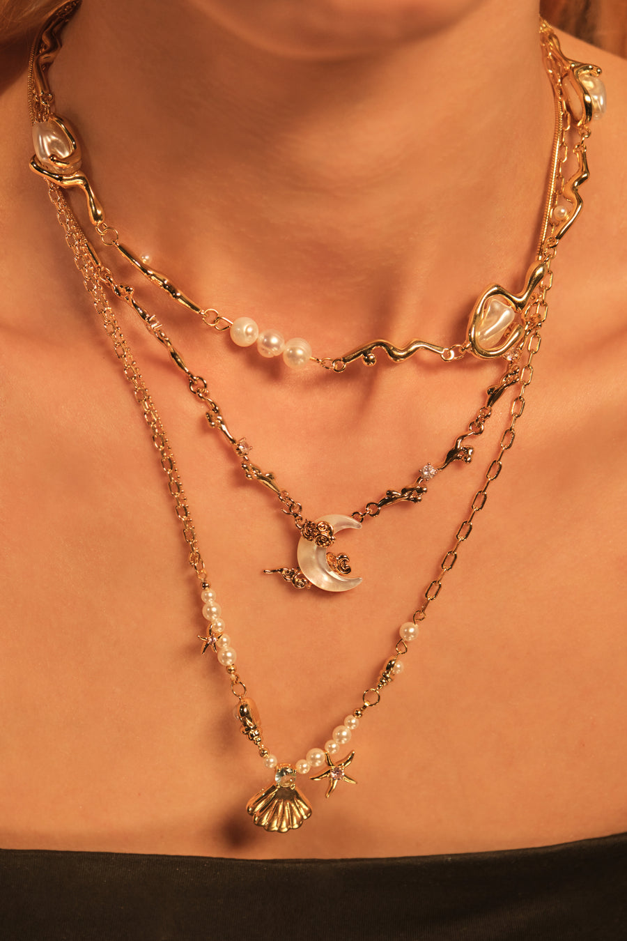 18K Real Gold Plated Pink Shell Necklace – Cutethingscommin