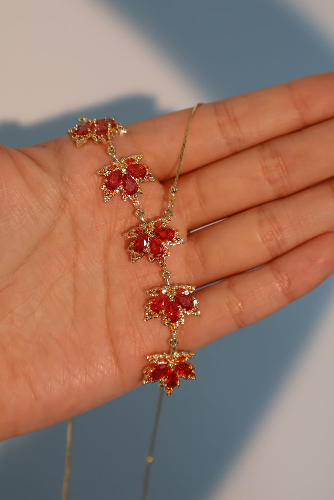 18K Real Gold Plated Maple Leaves Necklace – Cutethingscommin