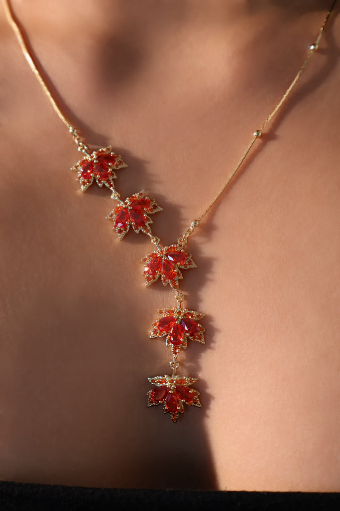 18K Real Gold Plated Maple Leaves Necklace – Cutethingscommin