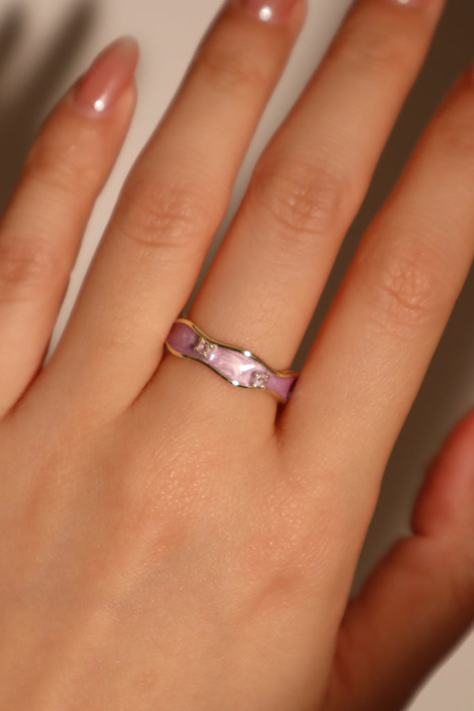 18K Real Gold Plated Purple Tide Ring – Cutethingscommin