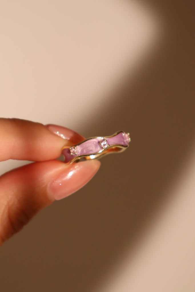 18K Real Gold Plated Purple Tide Ring – Cutethingscommin