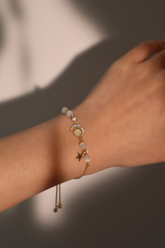 14K Real Gold Plated Moonlight Moon Bracelet – Cutethingscommin