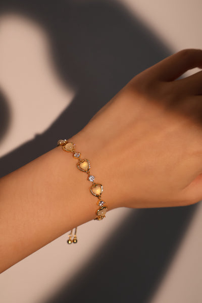 18K Real Gold Plated Moonlight Glowing Heart Bracelet – Cutethingscommin