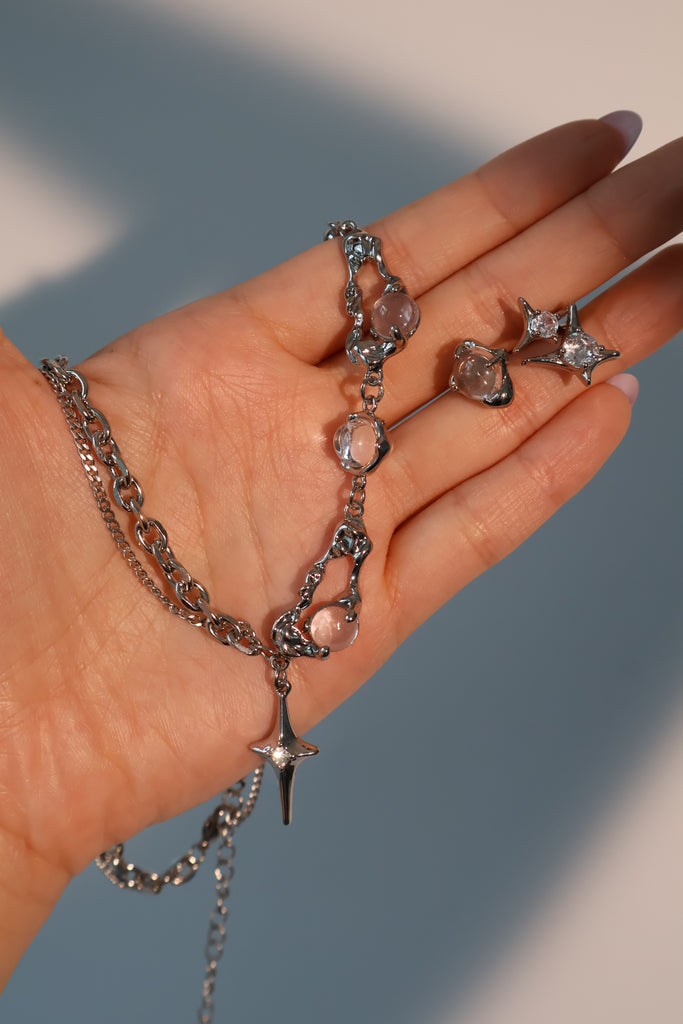 Platinum Plated Moonlight Star Necklace – Cutethingscommin