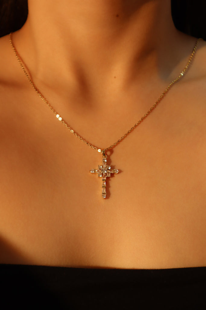 14K Real Gold Plated Eternal Cross Necklace – Cutethingscommin