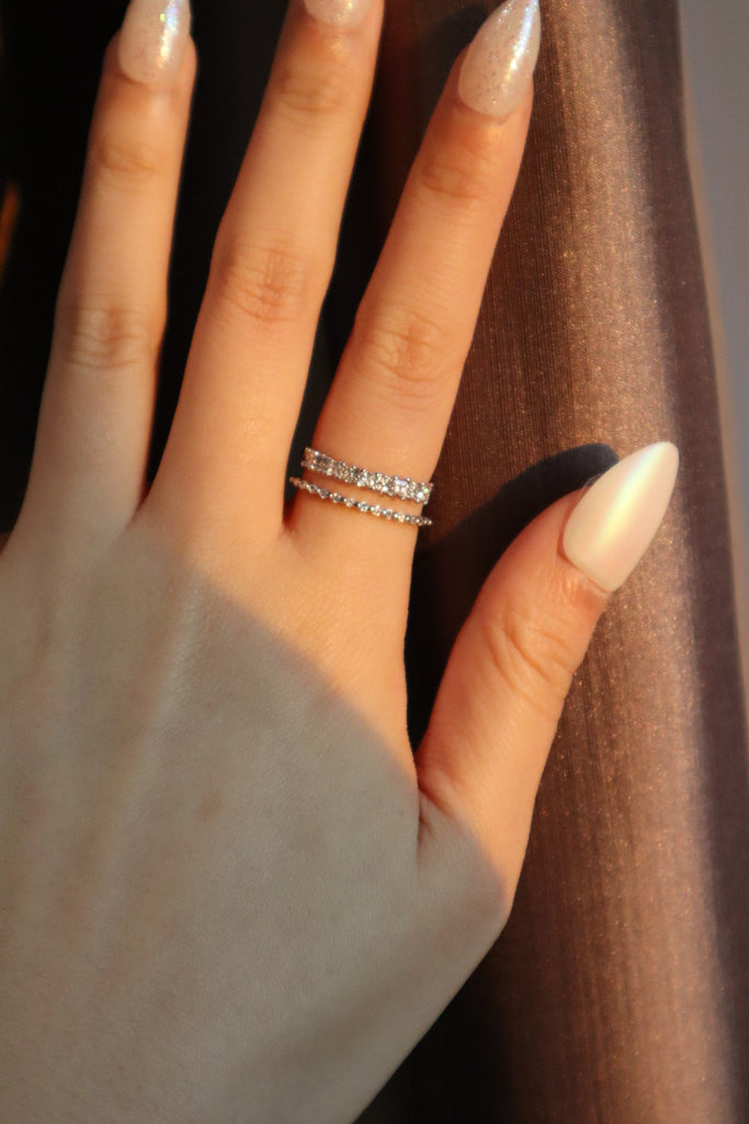 Double Layers Diamond Ring – Cutethingscommin