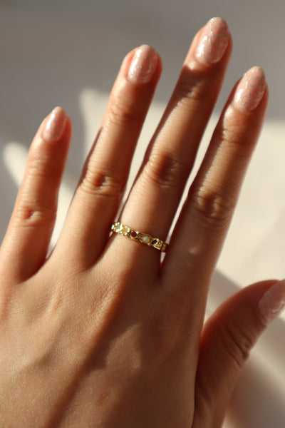 18K Gold Vermeil Color Gems Ring – Cutethingscommin