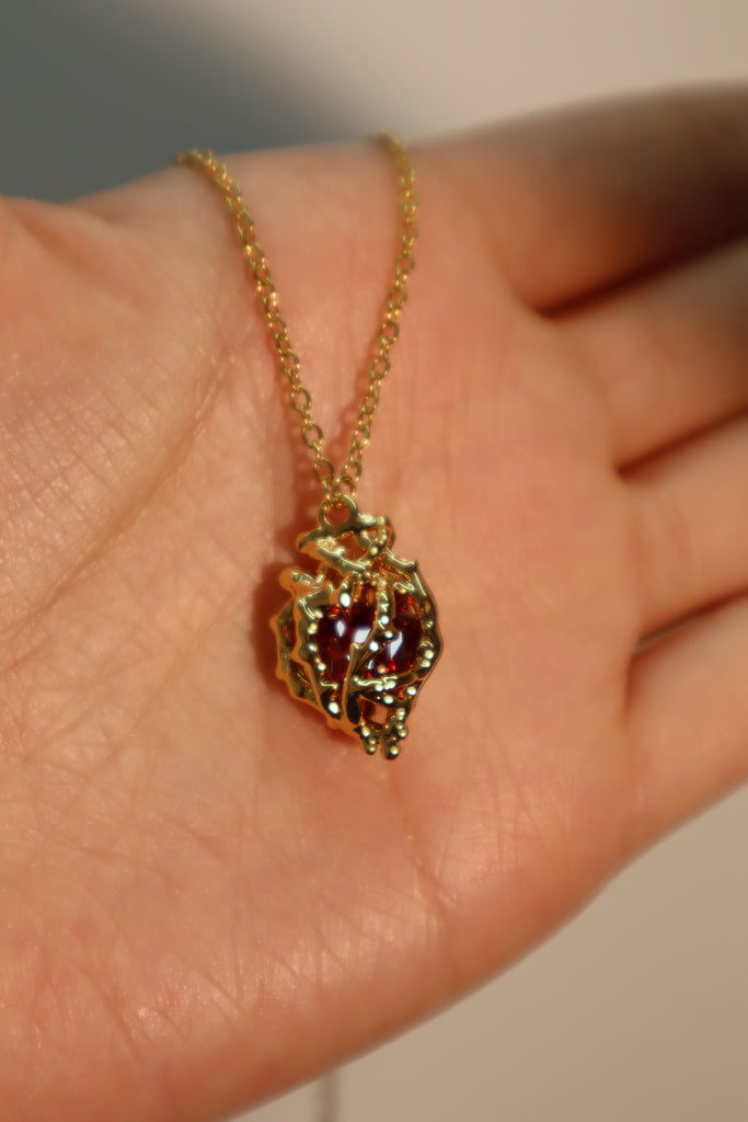 18K Real Gold Plated Red Heart Necklace – Cutethingscommin